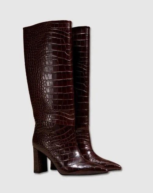 MI/MAI Wassily Croc-style Long Boot - Chocolate