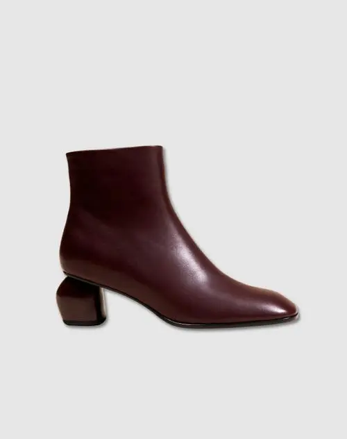MI/MAI Tadao Low Heel Ankle Boots - Burgundy