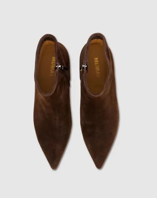 MI/MAI Noura Low Heel Ankle Boot - Chocolate