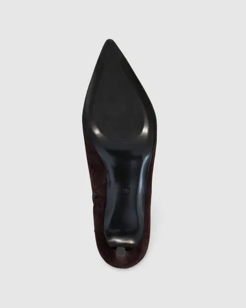 MI/MAI Noura Low Heel Ankle Boot - Chocolate