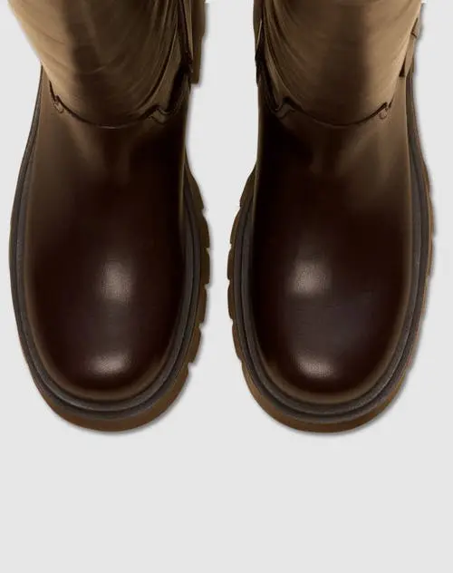 MI/MAI Herpen Long Boots With Treaded Sole - Chocolate