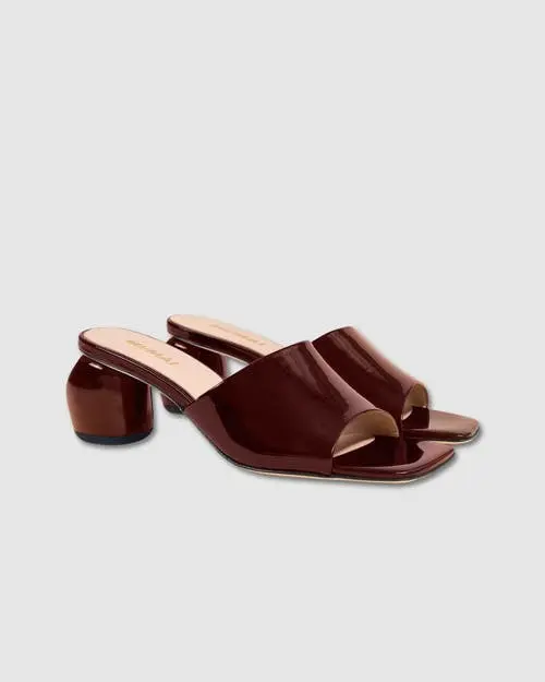 MI/MAI Gemma Low Heel Mule - Burgundy