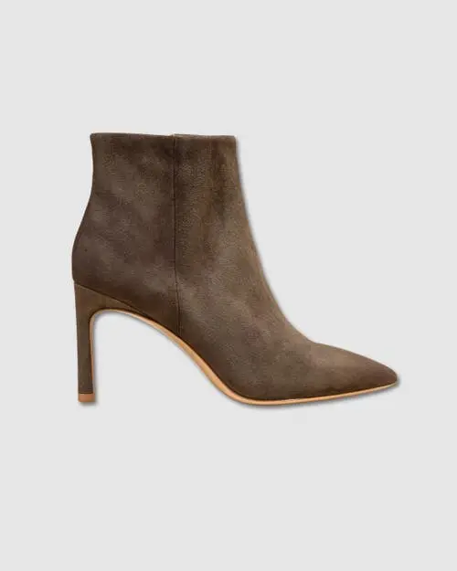 MI/MAI Noura Pointed Toe Ankle Boots - Khaki