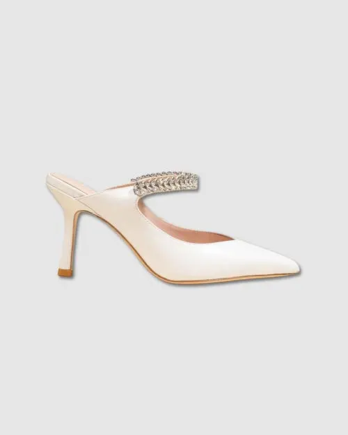 MI/MAI Harper Leather Mule Diane Perreau - White