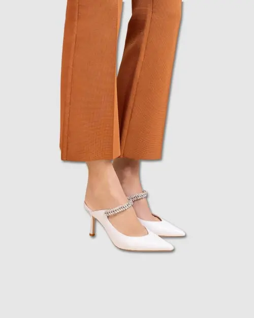 MI/MAI Harper Leather Mule Diane Perreau - White