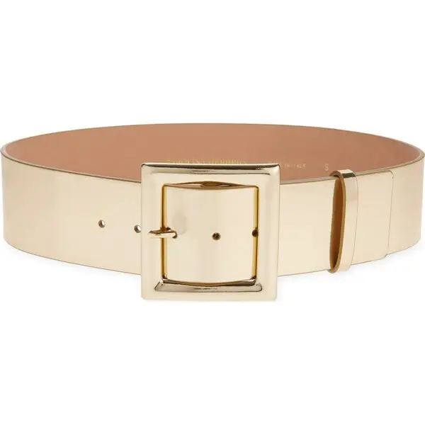 Carolina Herrera Icon Metallic Leather Belt - Gold