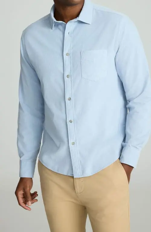 UNTUCKIT Caprone Solid Cotton Corduroy Button-up Shirt - Light Blue