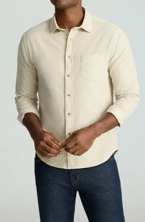 UNTUCKIT Caprone Solid Cotton Corduroy Button-up Shirt - Light Tan