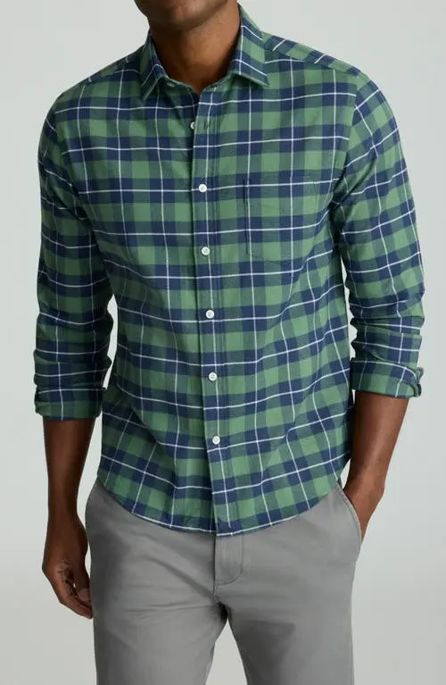 UNTUCKIT Brightlake Check Performance Flannel Button-up Shirt - Green
