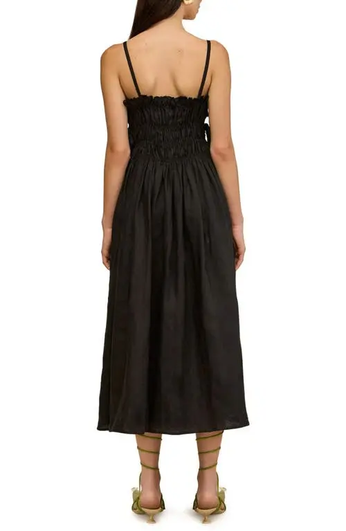 Cult Gaia Lola Ruched Linen-blend Sundress