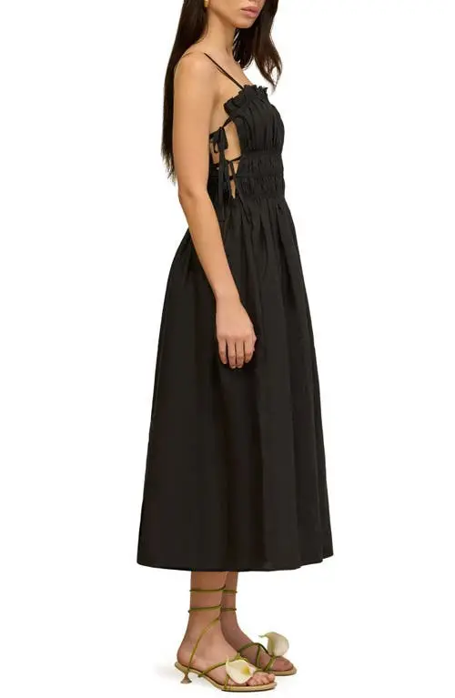 Cult Gaia Lola Ruched Linen-blend Sundress