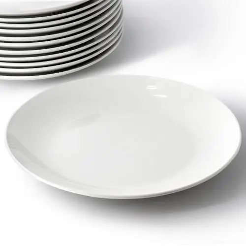 ELAMA Porcelain 12 Piece Large Round Dinner Plate Set