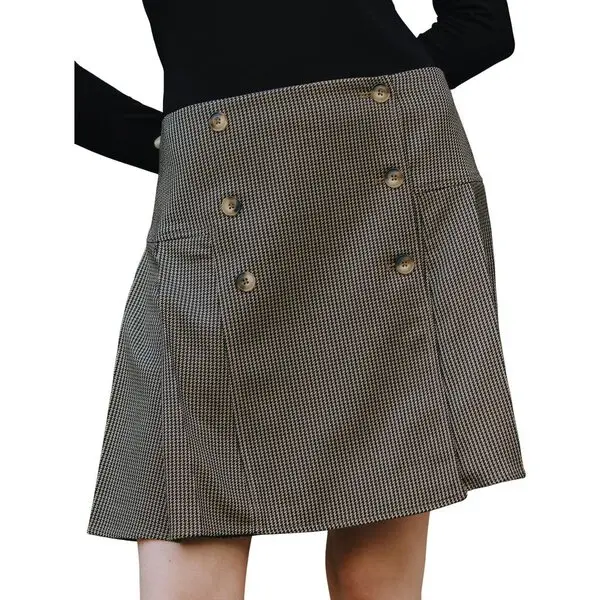 ALBARAY Pleated Mini Skirt - Brown
