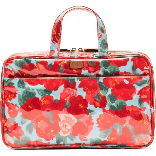 FRANCES VALENTINE Hanging Toiletry Bag - Red/light Blue