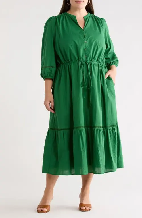 SUGARLIPS Long Sleeve Maxi Dress - Emerald