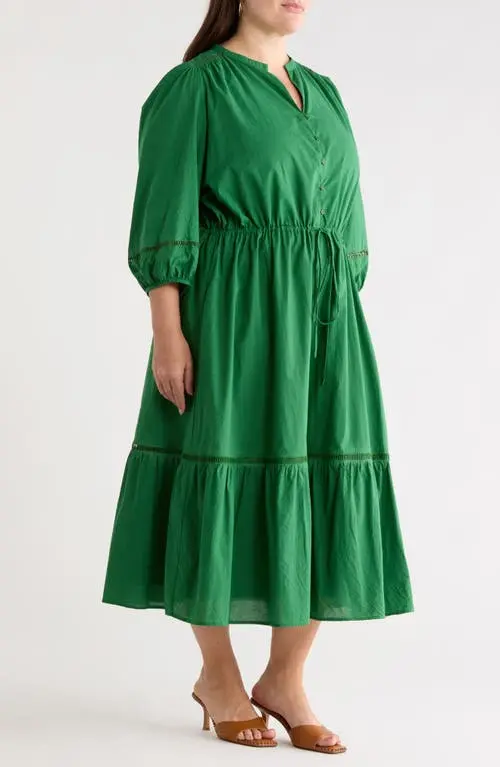 SUGARLIPS Long Sleeve Maxi Dress - Emerald
