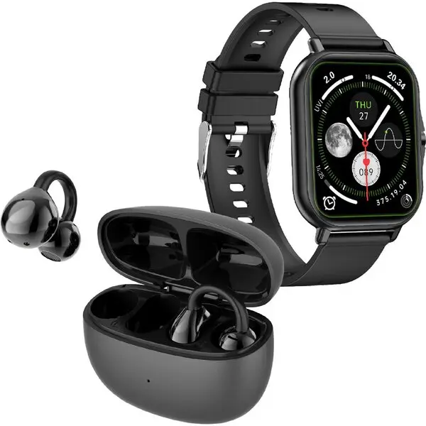 PURSONIC Smart Lifestyle Bundle True Wireless Stereo Earbuds & All-in-one Bluetooth Smart Watch - Black