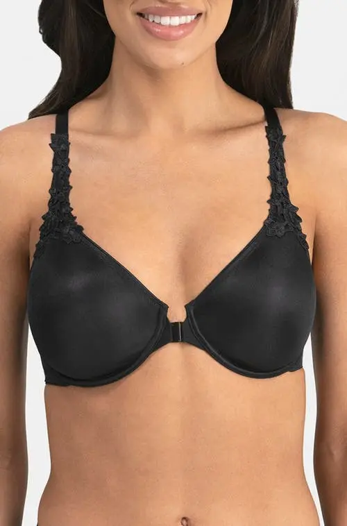 DOMINIQUE INTIMATES Meryl Front Close Racerback Smoothing Minimizer Bra - Black