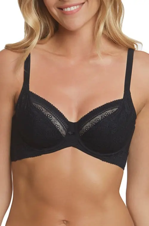 DOMINIQUE INTIMATES Tessa Full Figure Lace Support Bra - Black