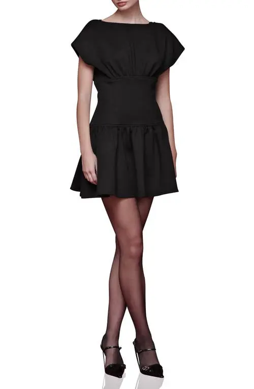 Avec Les Filles Bateau Neck Stretch Minidress