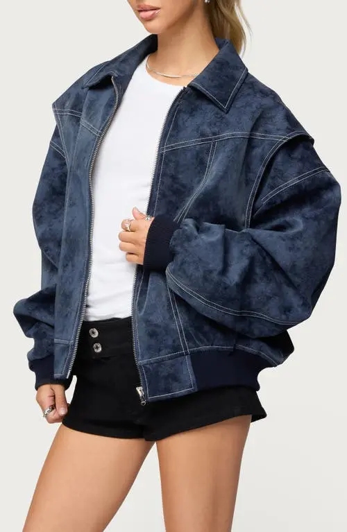 EDIKTED Oversize Faux Suede Jacket