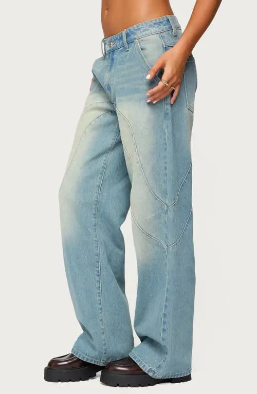 EDIKTED Kiria Stitched Low Rise Baggy Jeans