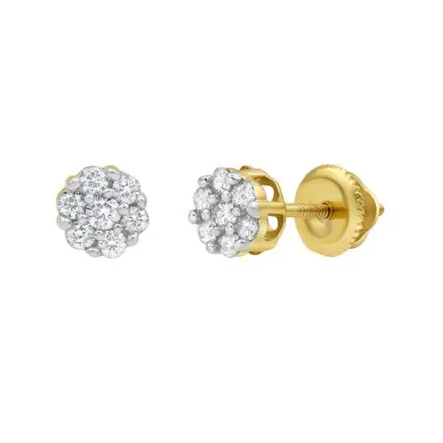 LUVMYJEWELRY Meadow Cluster Lab Grown Diamond Earrings - 14k Yellow Gold