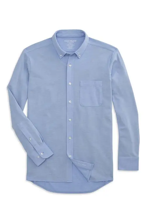 Mack Weldon Silver Cotton Blend Piqué Button-down Shirt - Chambray