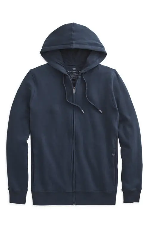 Mack Weldon Ace Cotton Blend French Terry Zip Hoodie - Total Eclipse