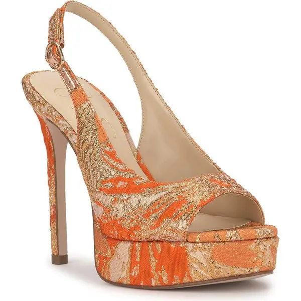 Jessica Simpson Sibilla Slingback Platform Sandal - Tangerine