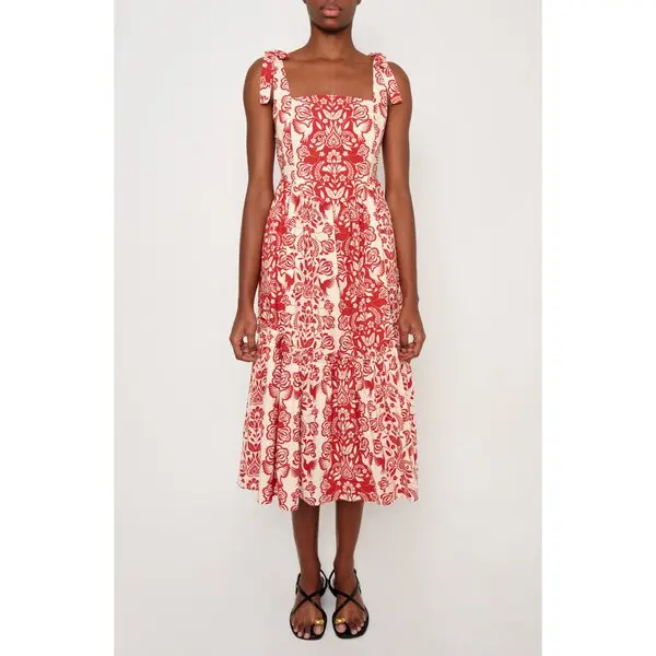 THE LULO PROJECT Stretch Cotton Midi Sundress