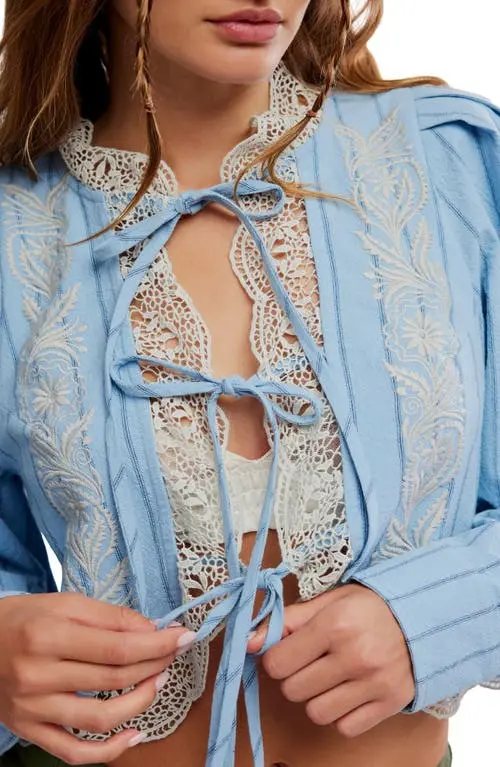 Free People Embroidered Lace Top
