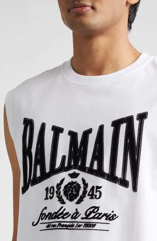 Balmain 1945 Logo Graphic Muscle Tee