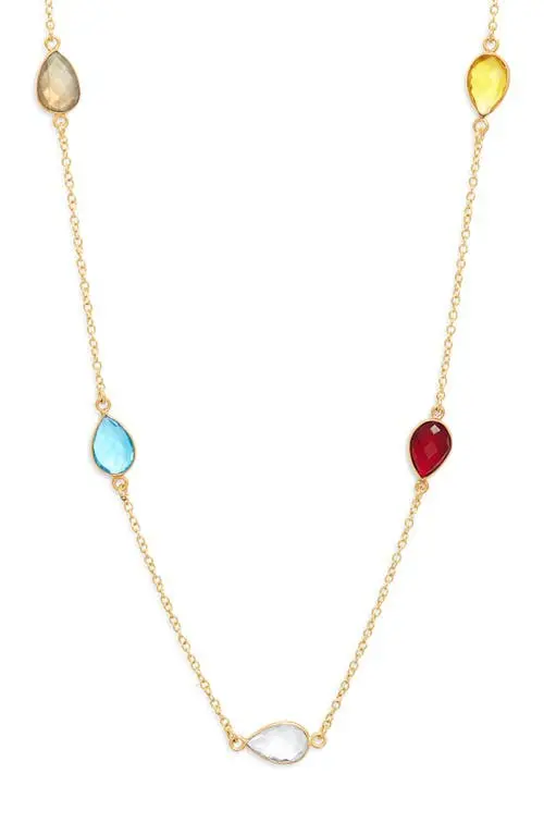 KIARA BY KI-ELE Elisabeth Rainbow Station Necklace - Gold