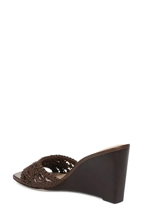 Veronica Beard Macramé Wedge Slide Sandal - Walnut