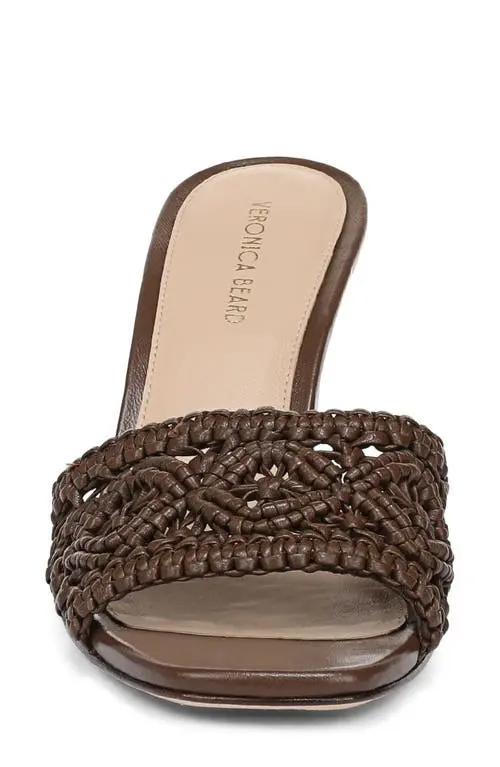 Veronica Beard Macramé Wedge Slide Sandal - Walnut