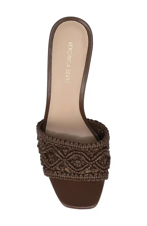 Veronica Beard Macramé Wedge Slide Sandal - Walnut