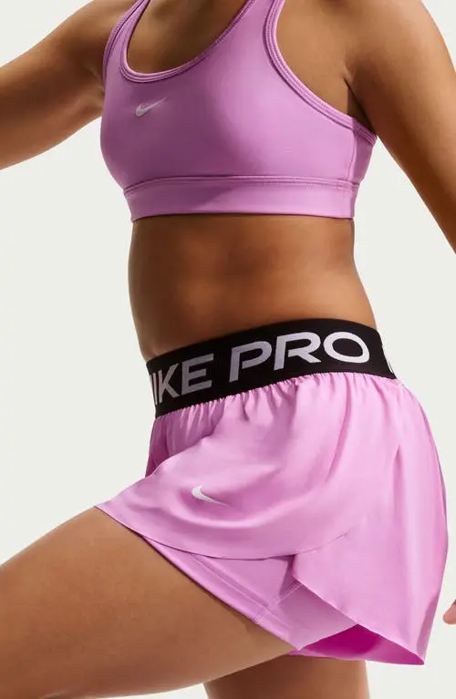 Nike Pro Dri-fit 2-in-1 Shorts - Light Magenta/black/white
