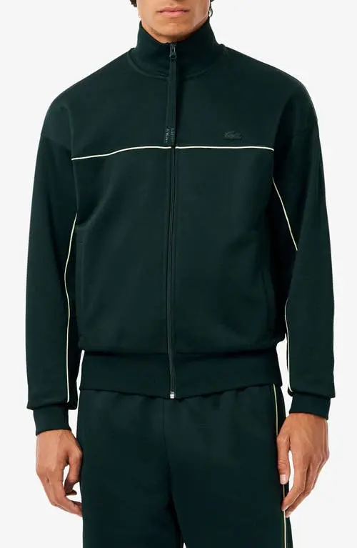 Lacoste Loose Fit Quarter Zip Pullover - Forest Green