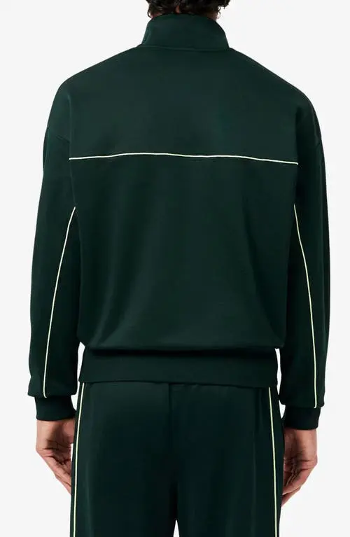 Lacoste Loose Fit Quarter Zip Pullover - Forest Green