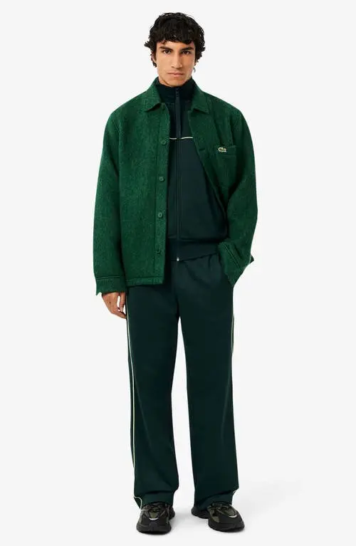 Lacoste Loose Fit Quarter Zip Pullover - Forest Green
