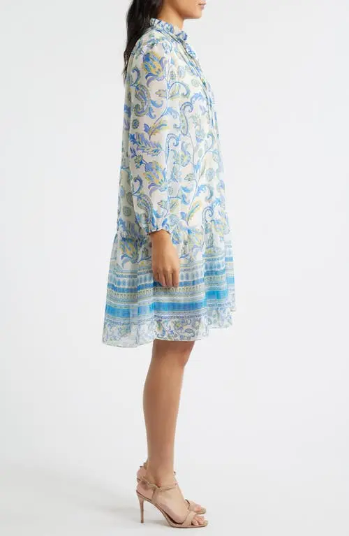 Julia Jordan Long Sleeve Paisley Print Dress