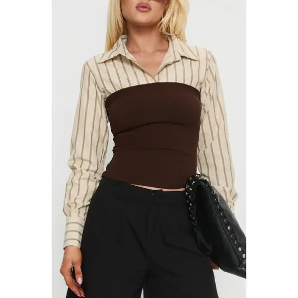 Princess Polly Dawnette Stripe Layered Shirt