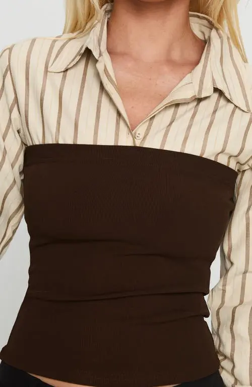 Princess Polly Dawnette Stripe Layered Shirt