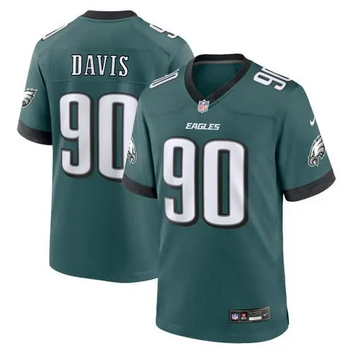 Nike Jordan Davis Midnight Philadelphia Eagles Team Game Jersey - Green
