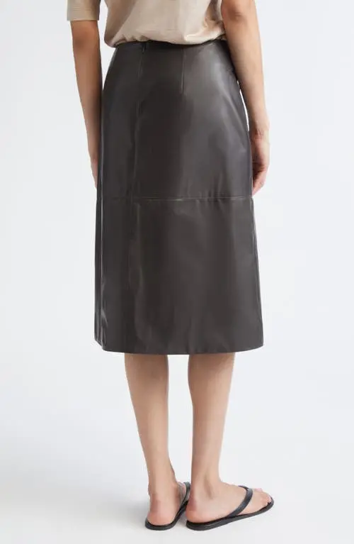 Partow Broome Leather A-line Skirt