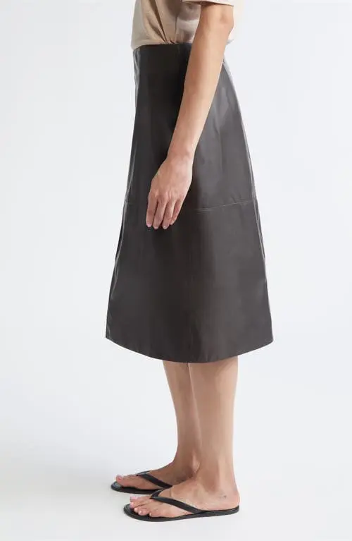 Partow Broome Leather A-line Skirt