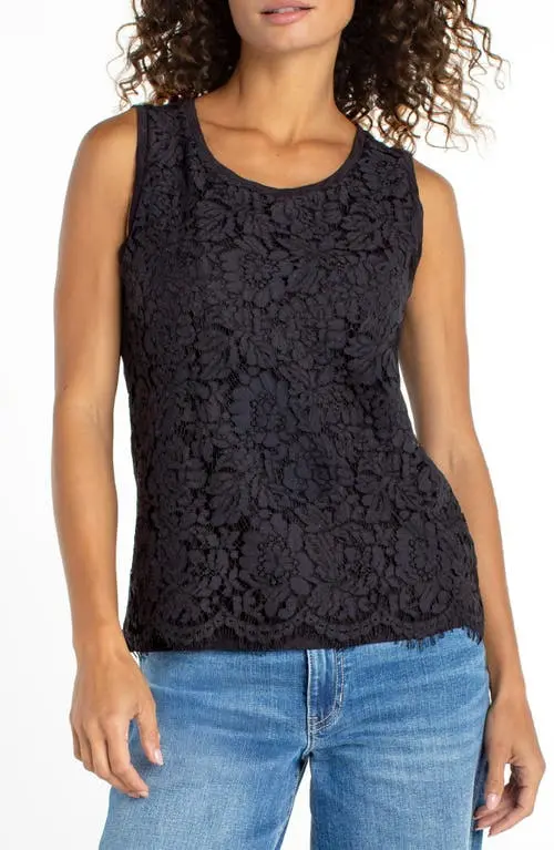 LIVERPOOL Lace Front Knit Tank