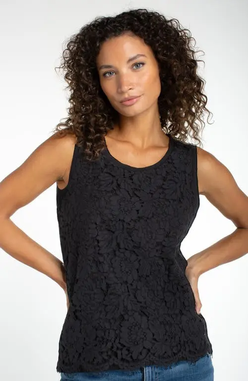 LIVERPOOL Lace Front Knit Tank