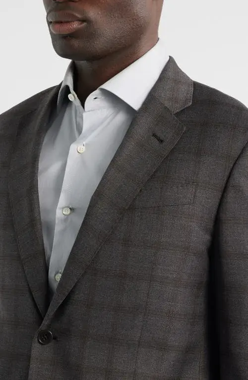Emporio Armani Grey Windowpane Check Virgin Wool Suit